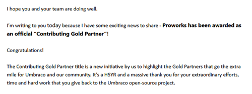 Proworks Is A 2020 Umbraco Contributing Partner Proworks Web Design Development And Umbraco Blog